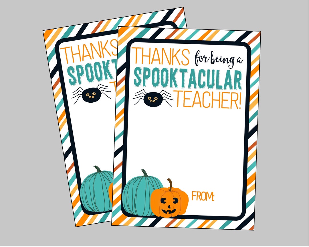 Printable Halloween Spooktacular Teacher Gift Card Holder. Instant ...