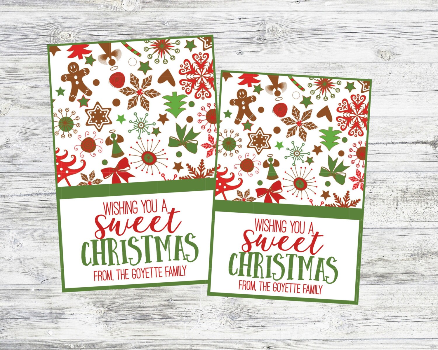 PERSONALIZED Wishing You A Sweet Christmas Gift Tags. Digital Custom ...