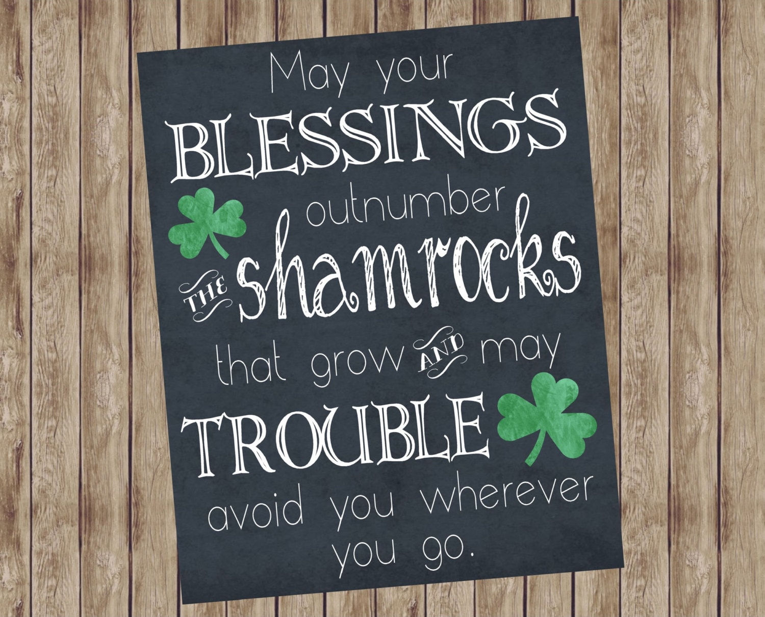 St Patrick's Day Chalk Art Sign. Shamrock Chalk Sign. Irish Blessings ...