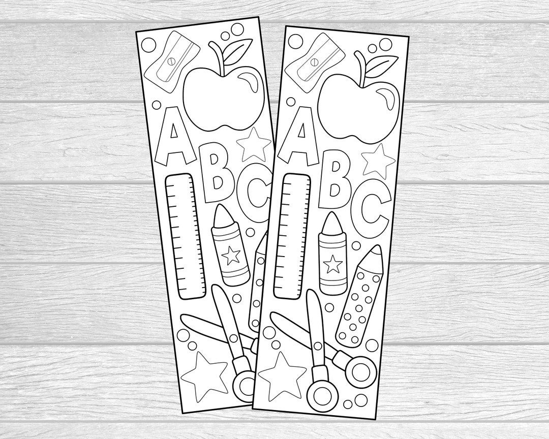 Back to School Color Your Own Bookmarks. Printable Bookmarks Instant ...