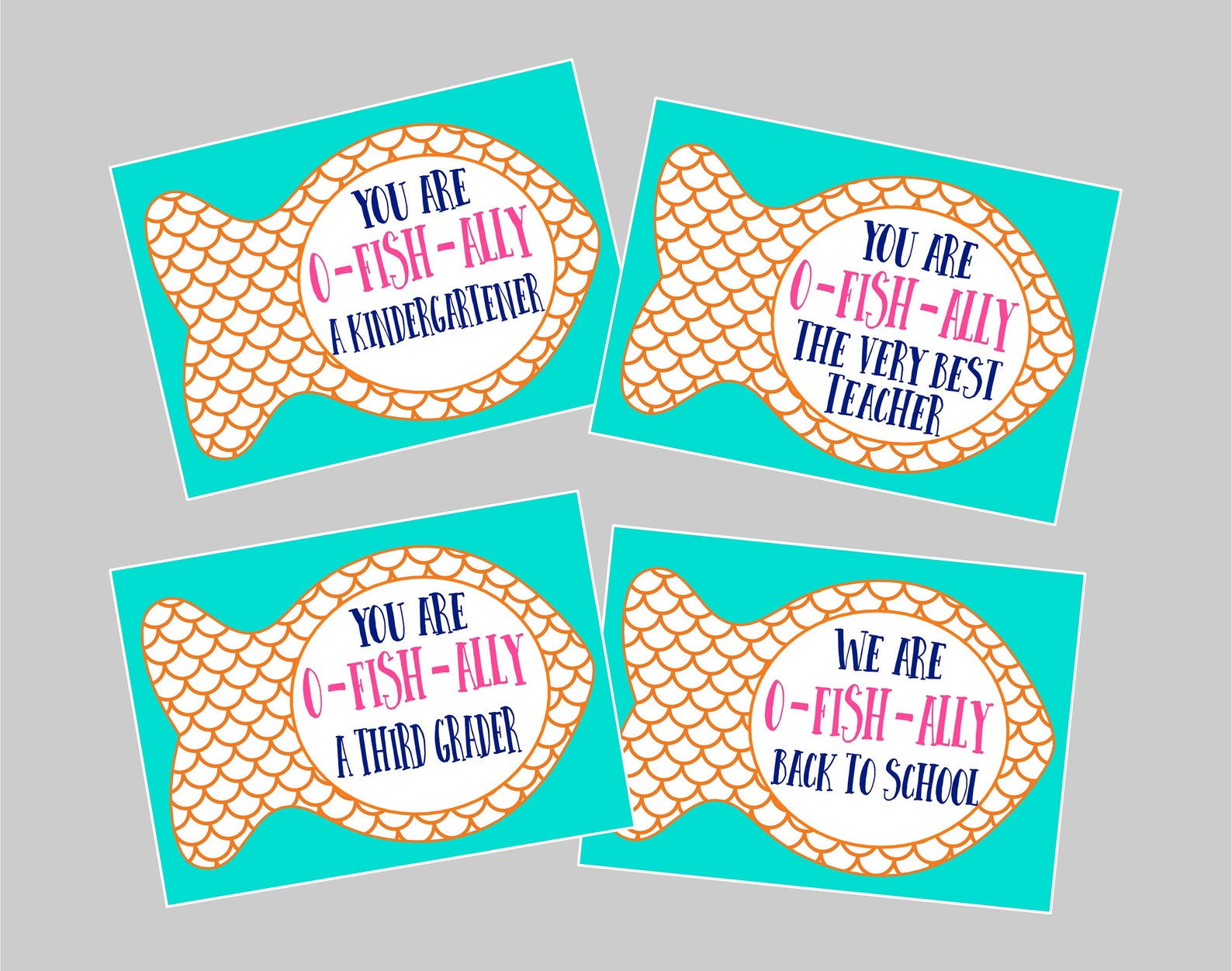 O-fish-ally Back to School Tags. for Preschool to 6th Grade, + Best ...