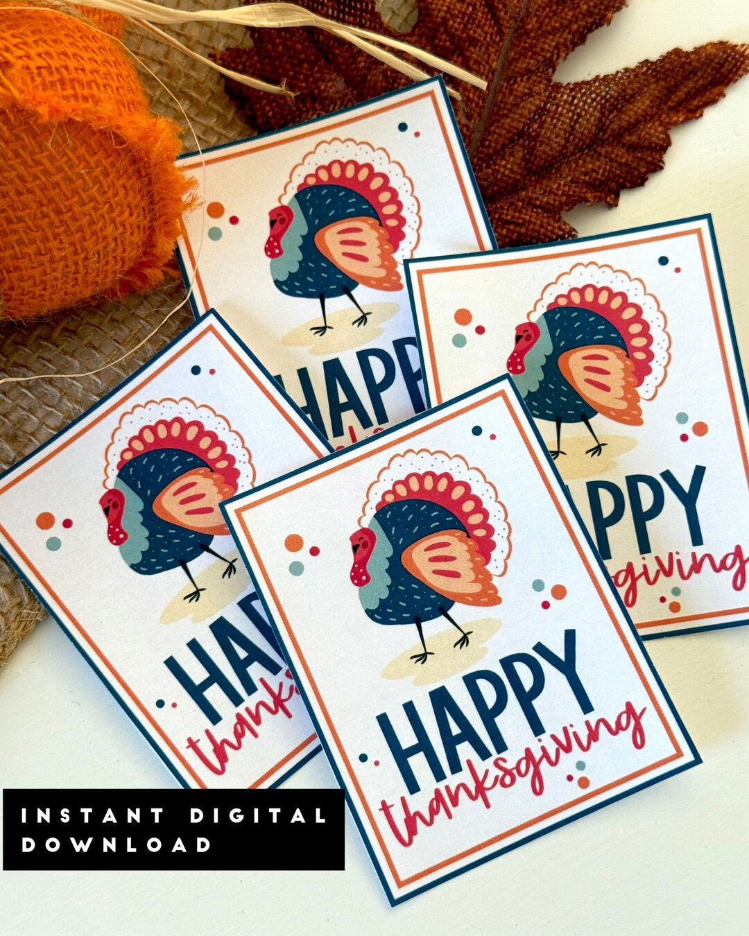 Printable Happy Thanksgiving Tags. Turkey Thanksgiving Tags. Instant ...