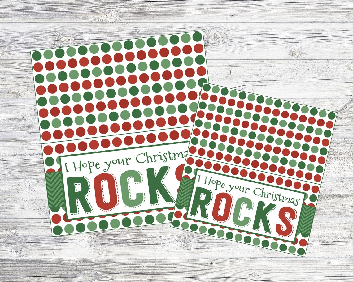Printable I Hope Your Christmas ROCKS Treat Topper Tag. - Etsy