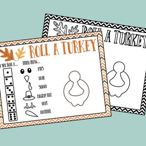 Printable Roll A Turkey Game. Thanksgiving Turkey Dice Game, Classroom ...