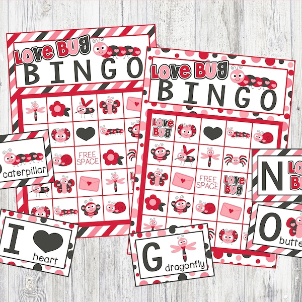 Valentine Bingo Cards - Etsy