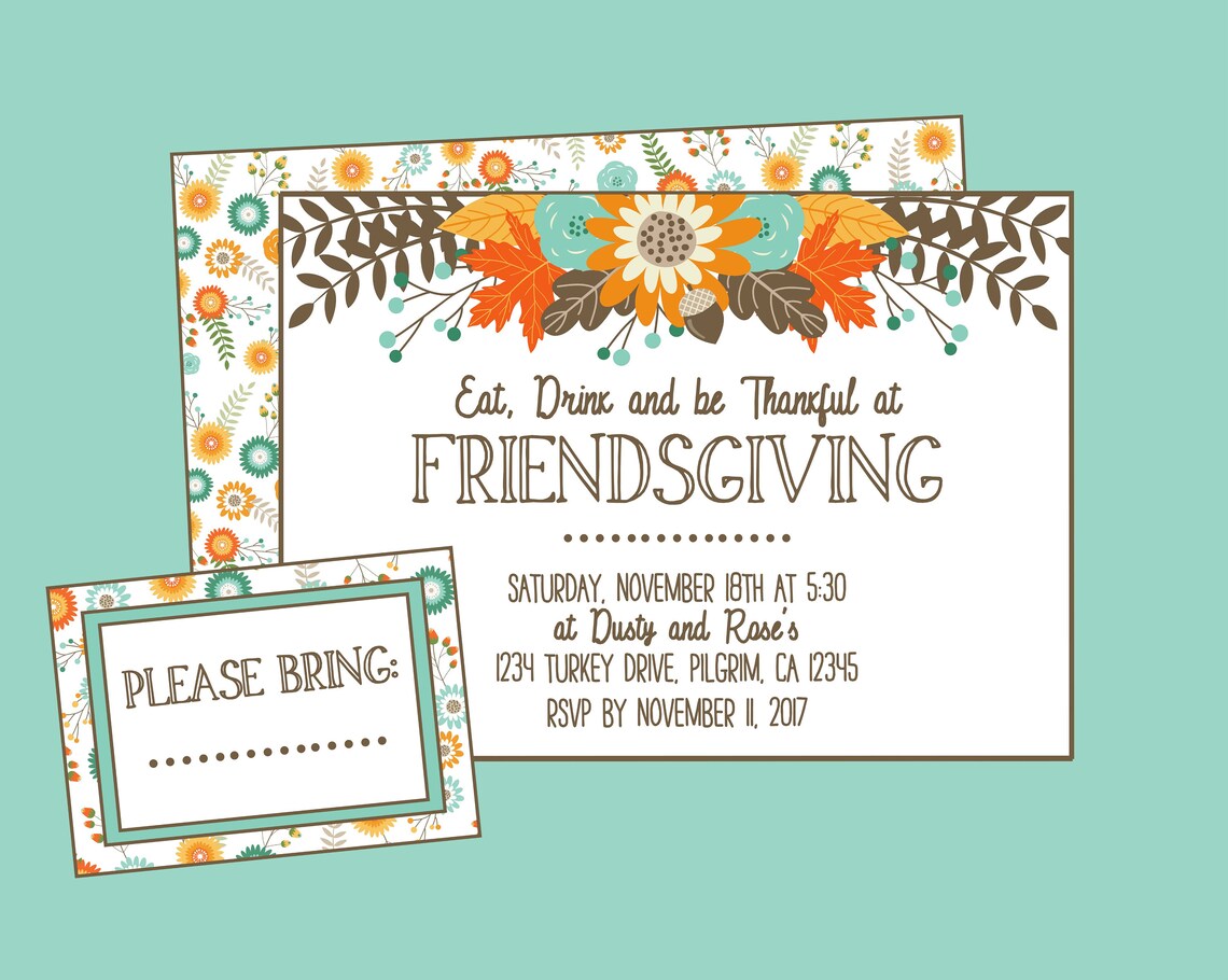 Friendsgiving Invitation. Printable Invitation for - Etsy