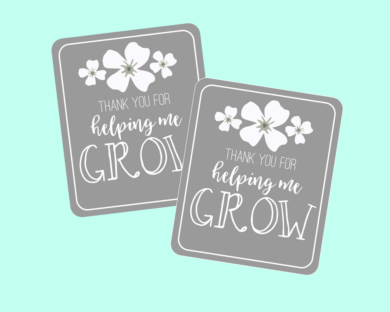 Thanks for Helping Me Grow Tags for Teacher's Gifts, Appreciation ...