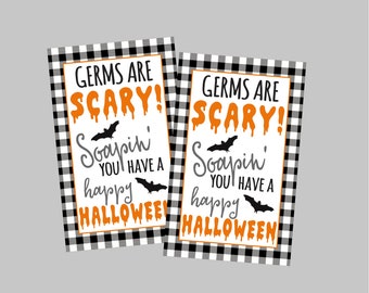 Germs Are Scary Tags - Etsy