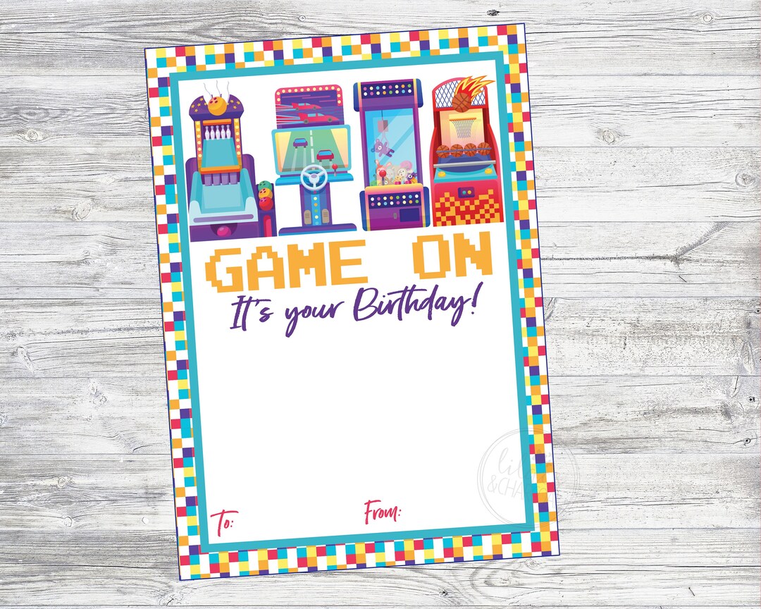 Game on It's Your Birthday. Printable Gift Card Holder for Arcade ...