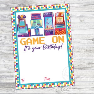 Game on It's Your Birthday. Printable Gift Card Holder for Arcade ...