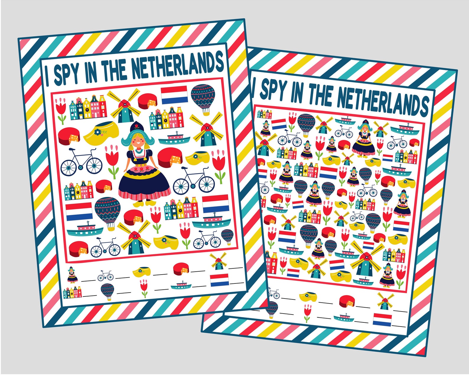 Netherlands I Spy Printable Games. 5 Different Sheets Easier | Etsy