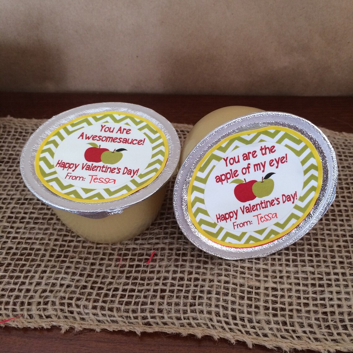 Applesauce Valentine's Day Cards and Stickers. Hang Tags - Etsy