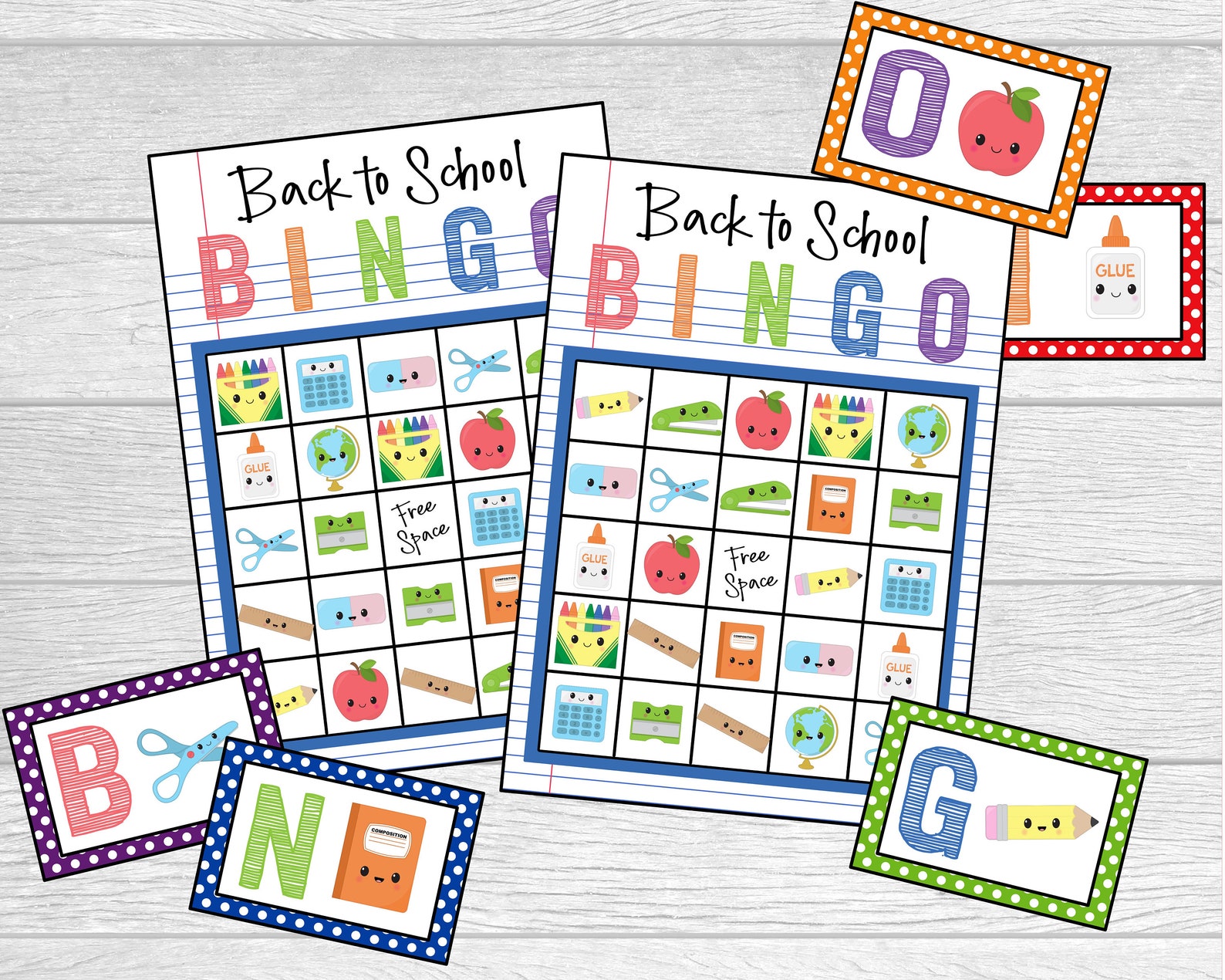 Printable Back to School Bingo Set. Kawaii Back to School - Etsy