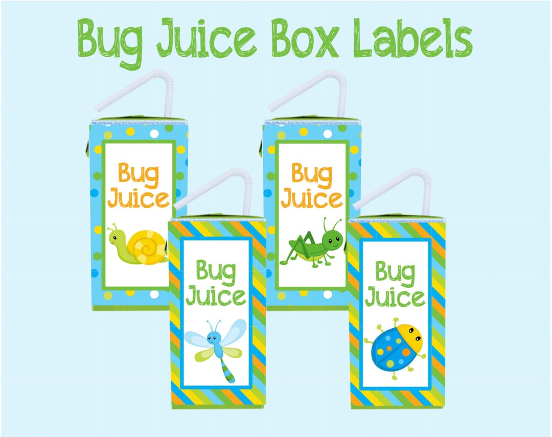 Bug Juice Juice Box Labels. Instant Digital Download. Fun for Bug ...
