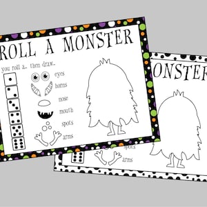 Printable Roll A Monster Game. Monster Dice Game Classroom Activity for ...