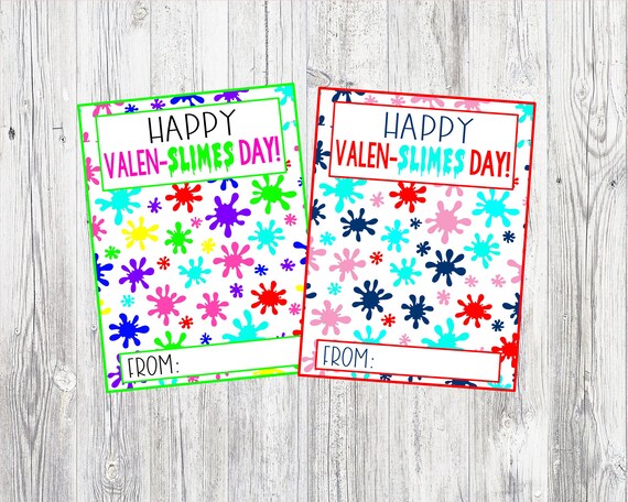 Happy Valen-slimes Day Cards. Slime Valentine's Day Cards. | Etsy