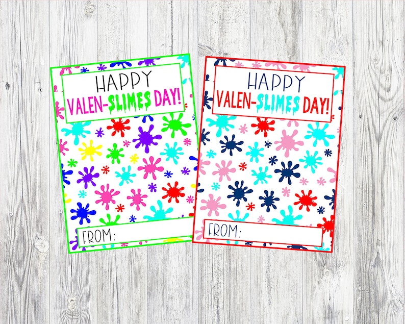 Happy Valen-slimes Day Cards. Slime Valentine's Day Cards. | Etsy