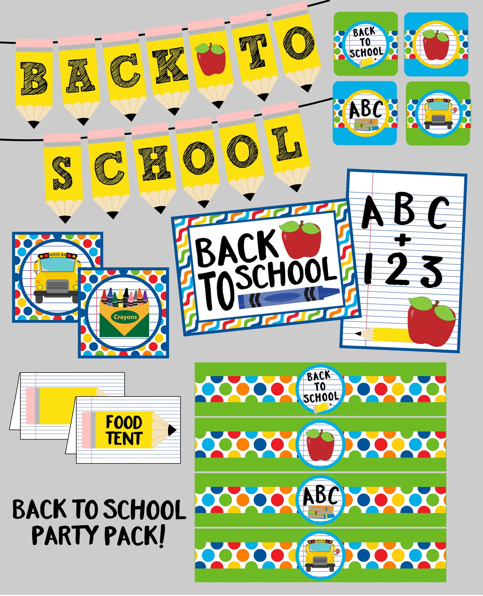 Back to School Party Mini Package. Instant Digital Download. | Etsy