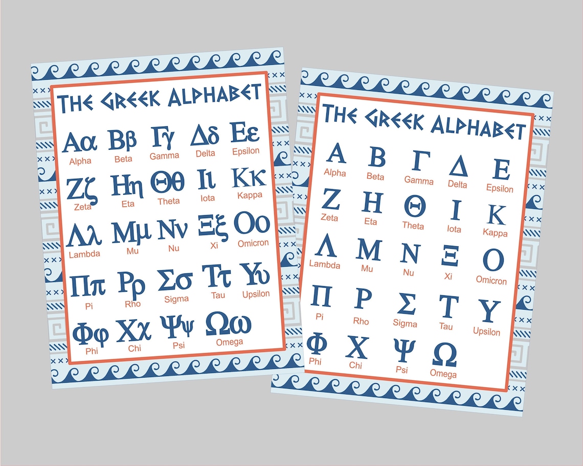 Printable Greek Alphabet Signs. Signs for Ancient Greece | Etsy