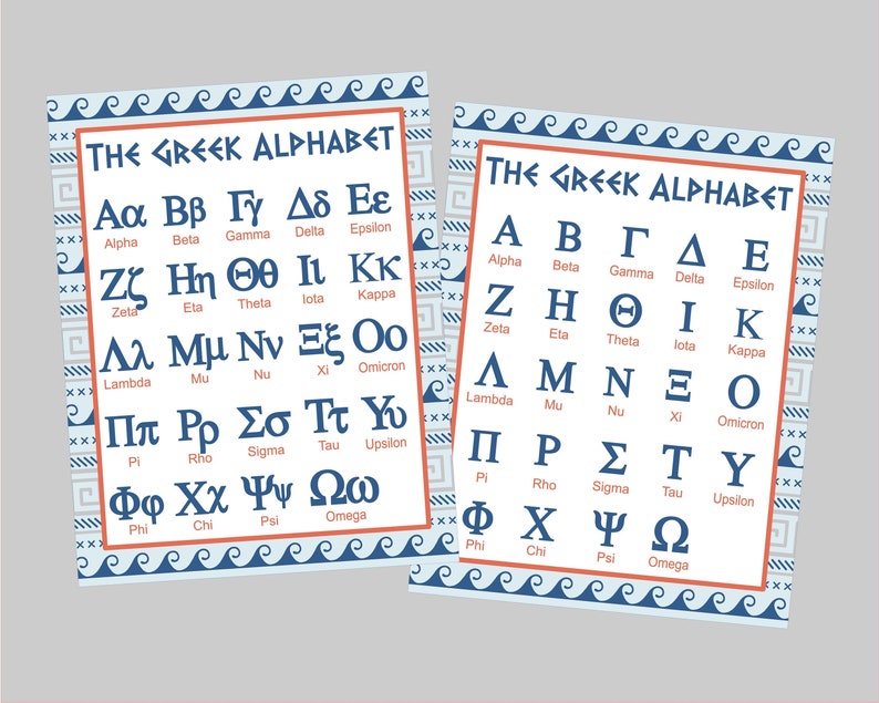 Printable Greek Alphabet Signs. Signs for Ancient Greece | Etsy