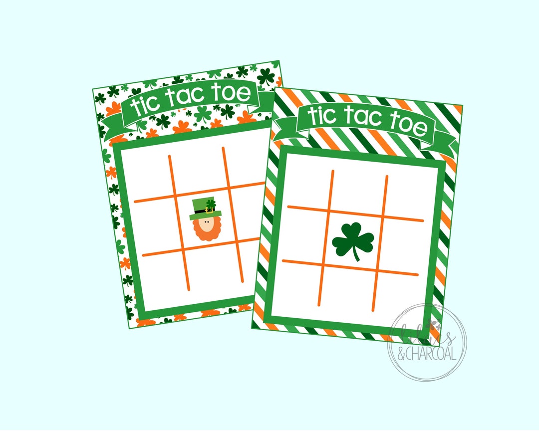 Printable St. Patrick's Day Tic Tac Toe. Instant Digital Download ...