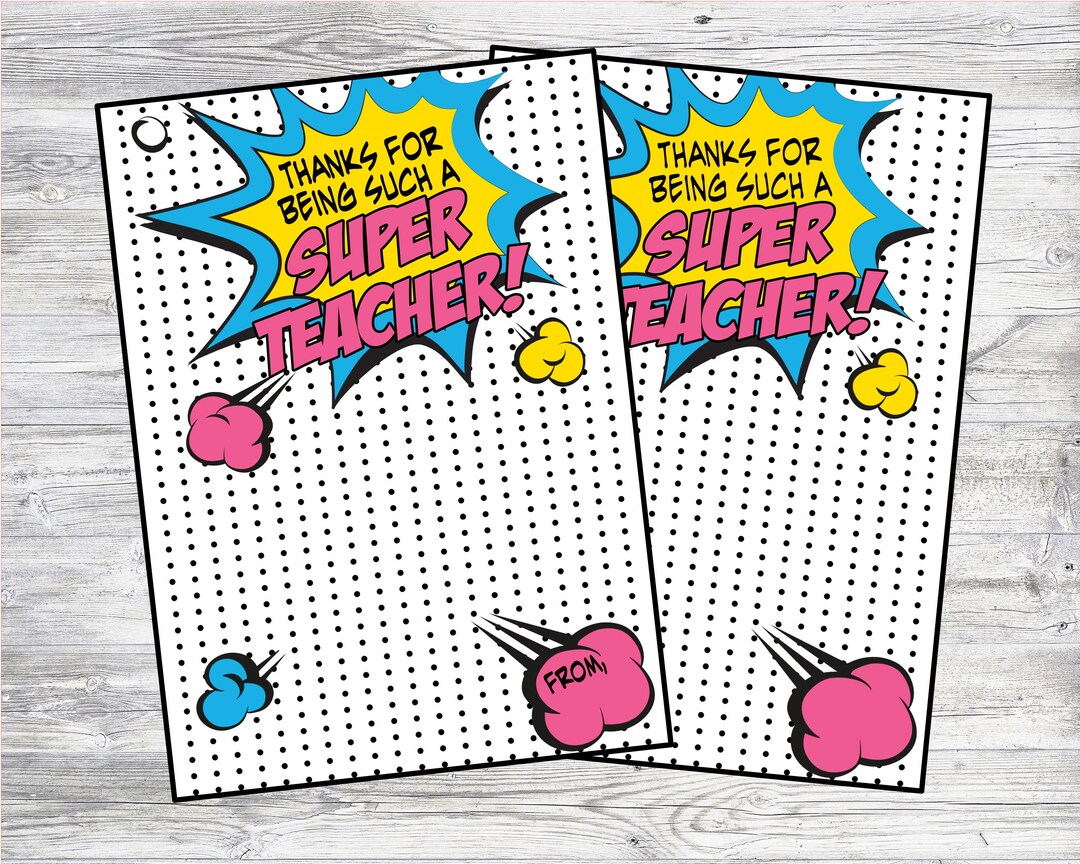 Super Teacher Gift Cards Holder. Instant Digital Download. for Teacher ...