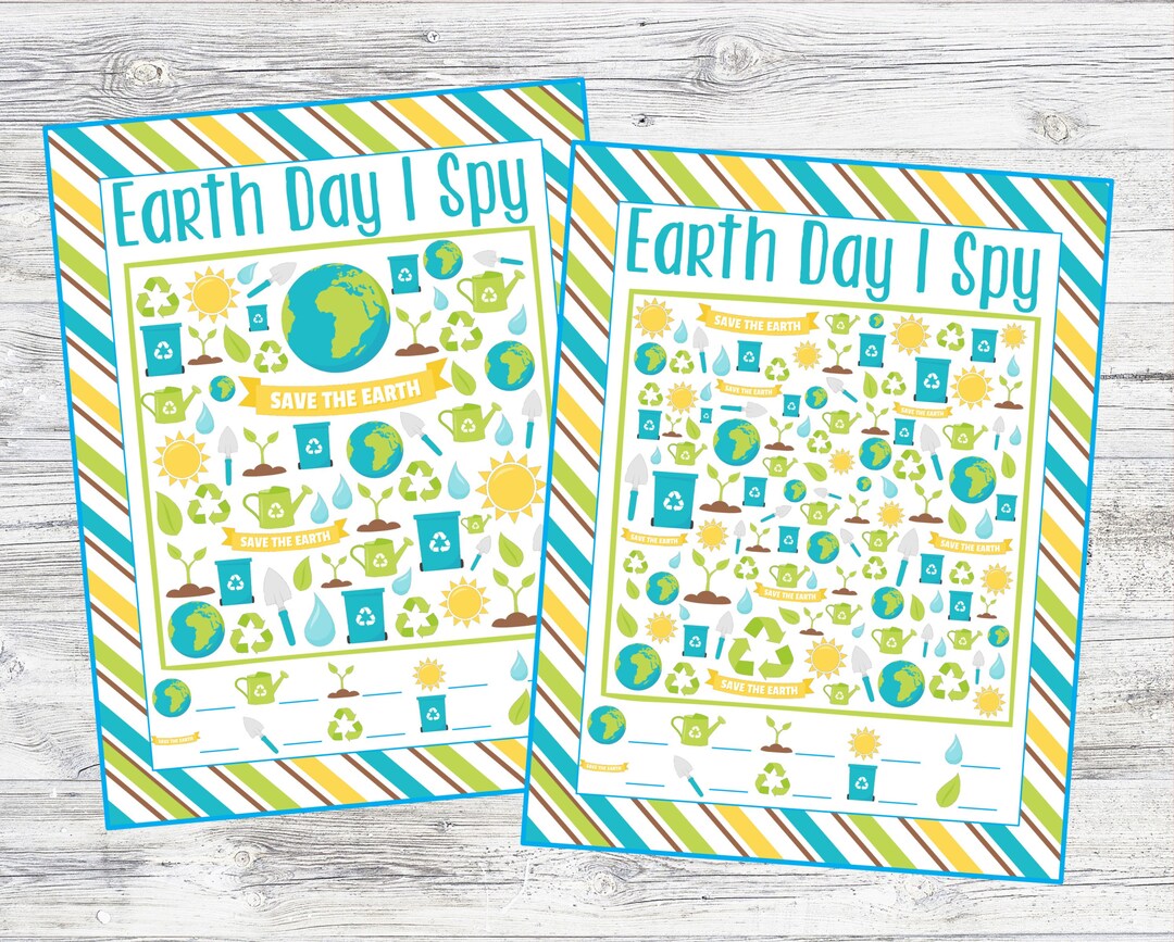 Earth Day I Spy Printable Games. 4 Different Sheets Easier to Harder ...