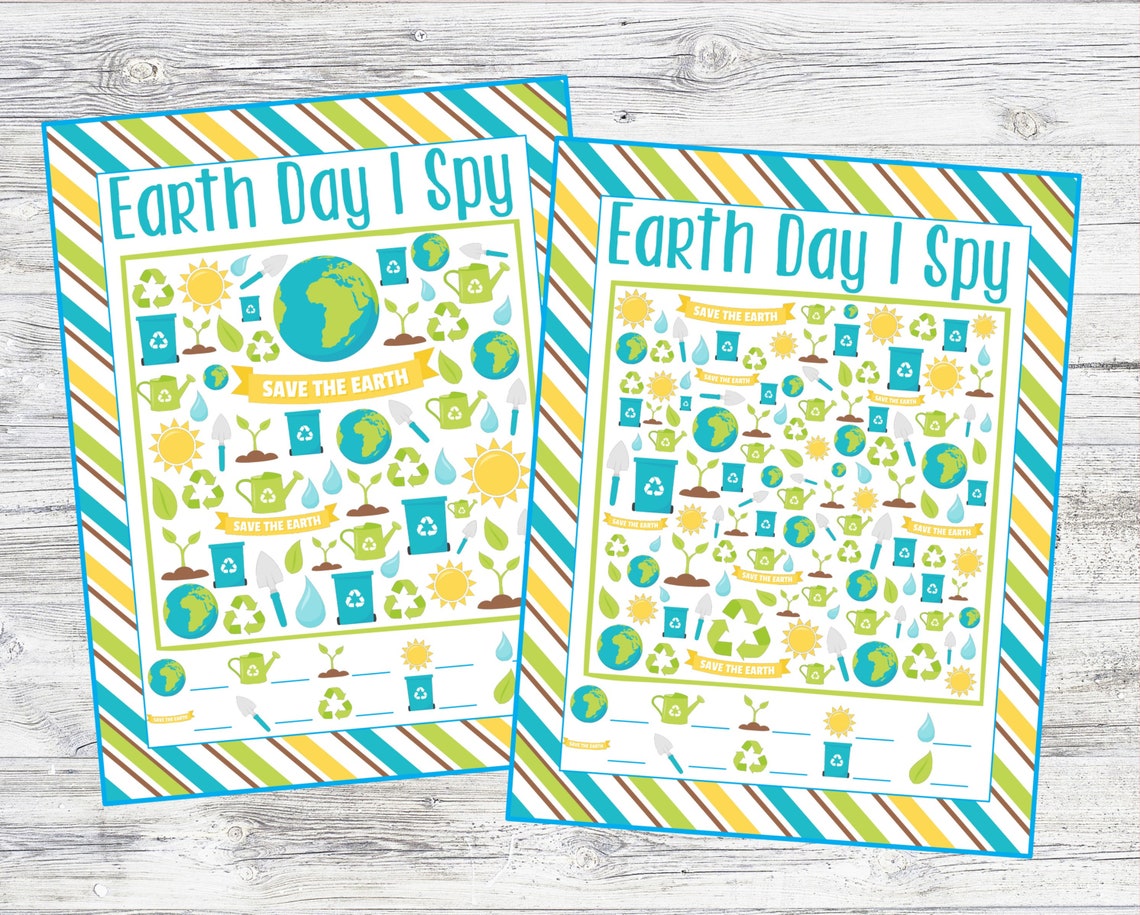 Earth Day I Spy Printable Games. 4 Different Sheets Easier to | Etsy