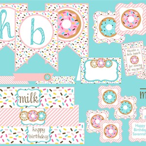 Donut Birthday Party Package. Digital Donut Party Decorations. Donut ...