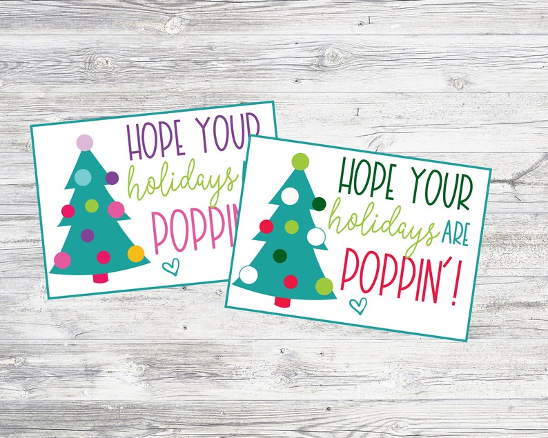 Hope Your Holidays Are Poppin' Printable Christmas Tags - Etsy