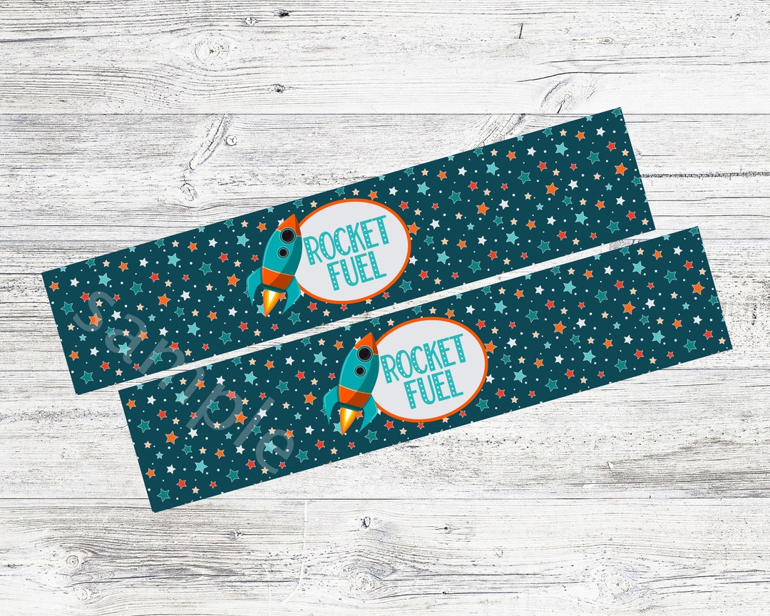 Rocket Fuel Water Bottle Labels for Space Party. Instant Digital ...