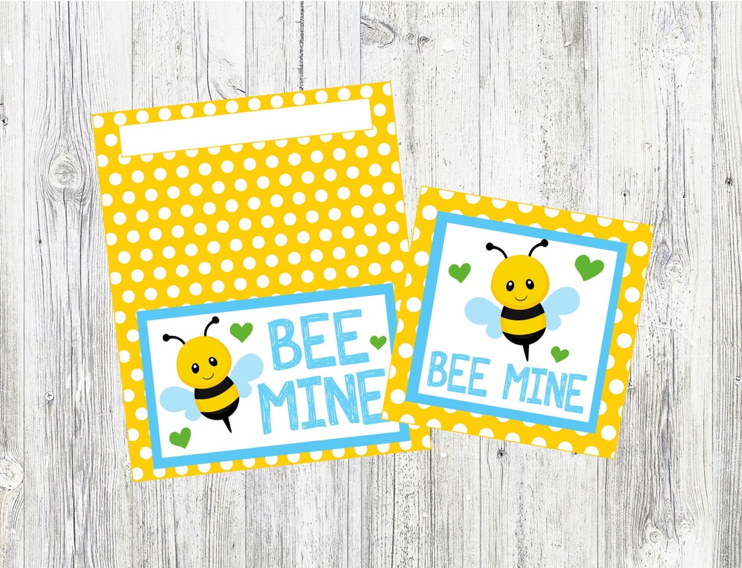 Bee Mine Valentine Tags and Bag Toppers. Instant Digital Download. Bee ...