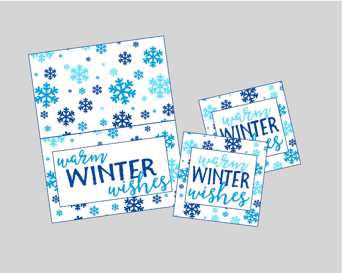 Warm Winter Wishes Gift Tags and Bag Toppers. Winter Tags & | Etsy