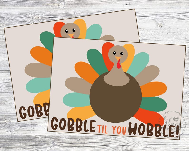 Printable Gobble Til You Wobble Cookie Cards. Pair With Cookie or Gift ...