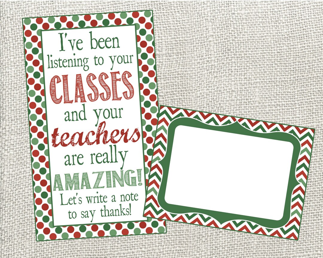 Printable Christmas Elf Teacher Appreciation Note for Distance Learning ...