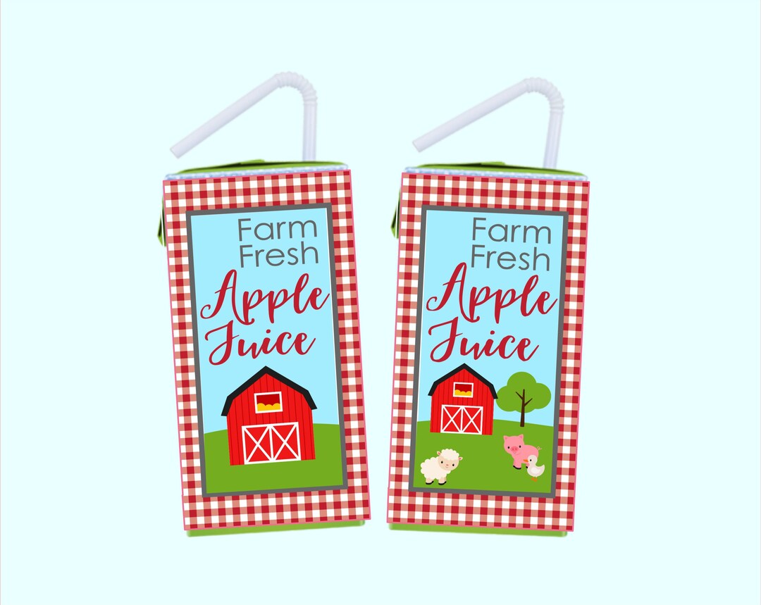 Farm Party Juice Box Wrapper. Farm Fresh Juice Box Wrapper. Apple Juice ...