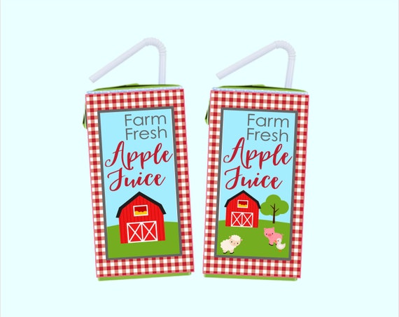 Farm Party Juice Box Wrapper. Farm Fresh Juice Box Wrapper. - Etsy