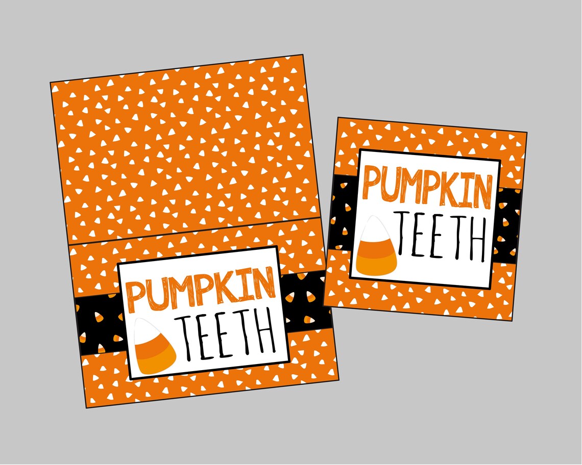 Pumpkin Teeth Halloween Treat Tags and Bags Toppers. Instant - Etsy