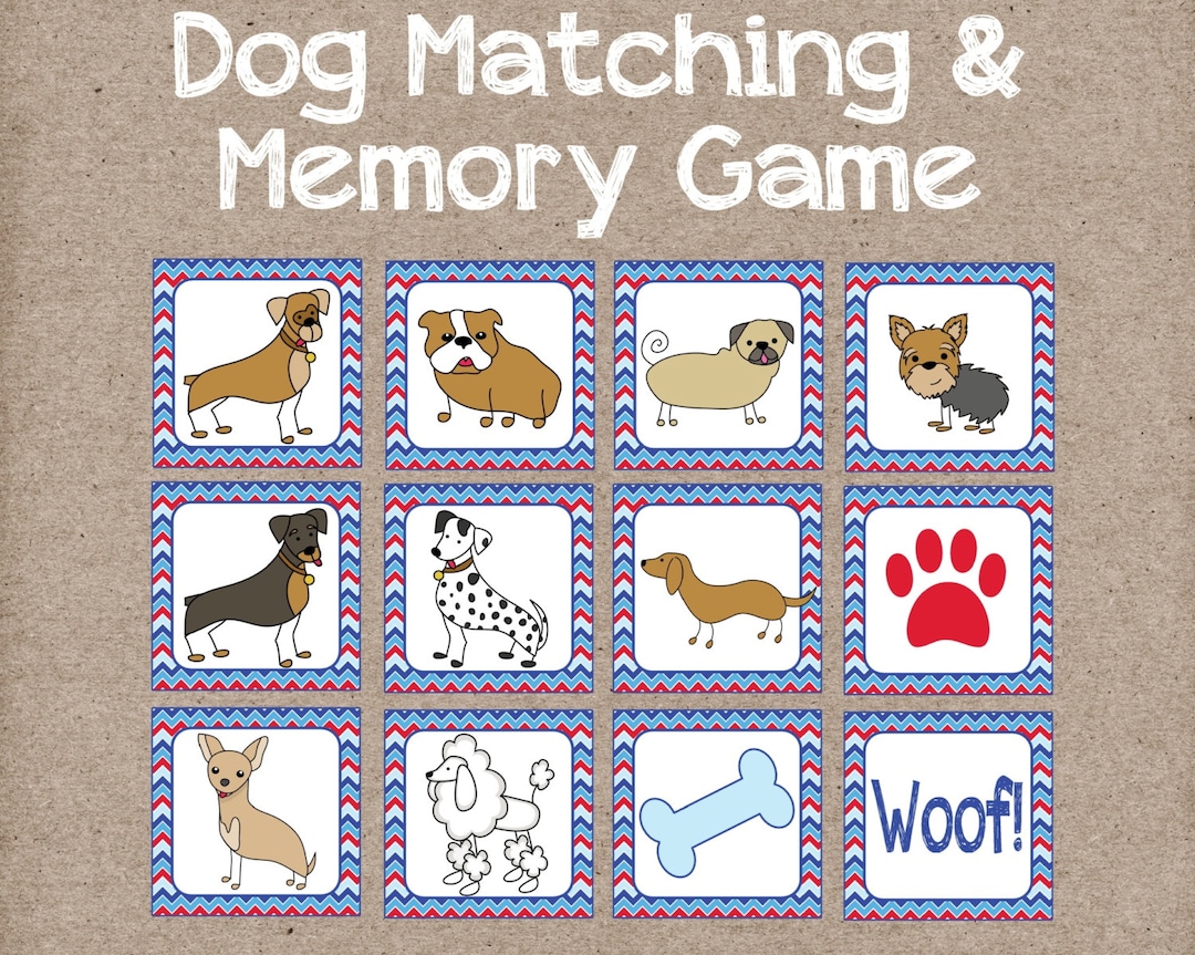 Dog Matching & Memory Game. Great Game for Toddlers and Preschoolers ...