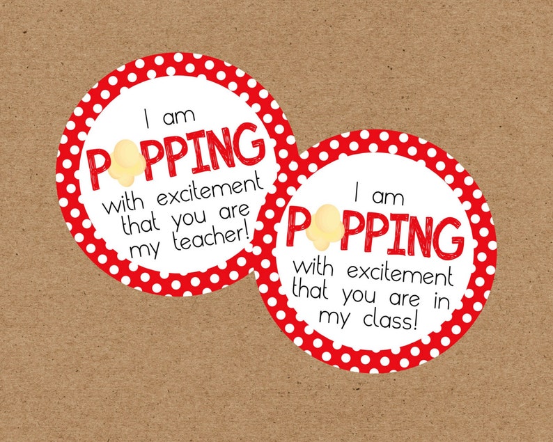 I'm Popping With Excitement Back to School Gift Tags for Teachers or ...