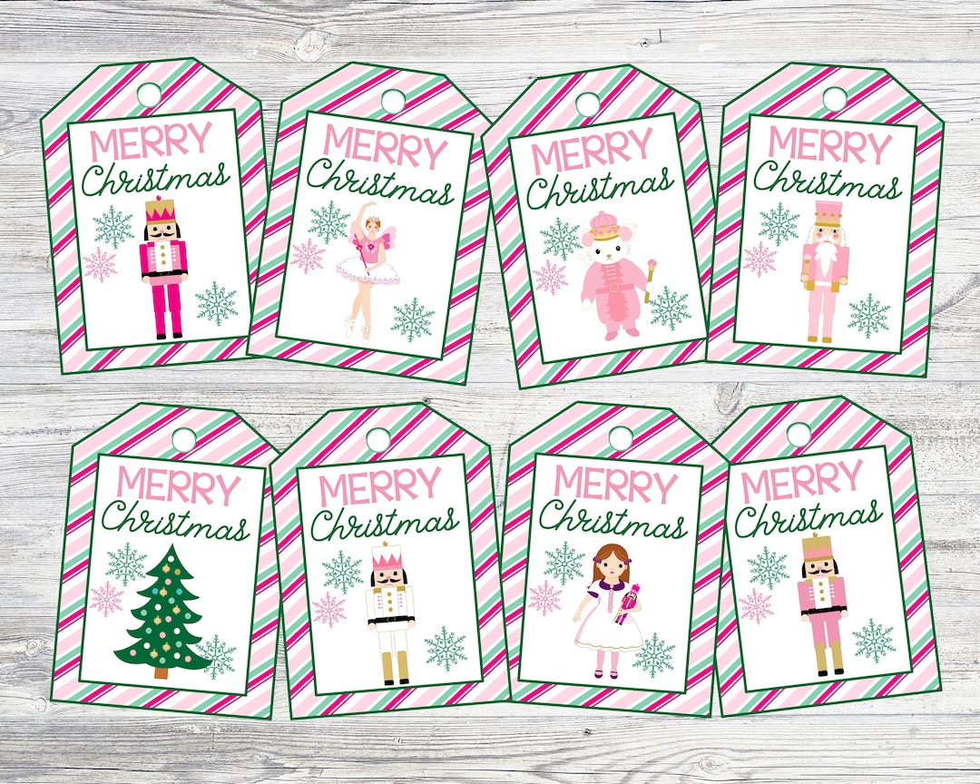 Printable Nutcracker Christmas Tags. Instant Digital Download. Pink ...