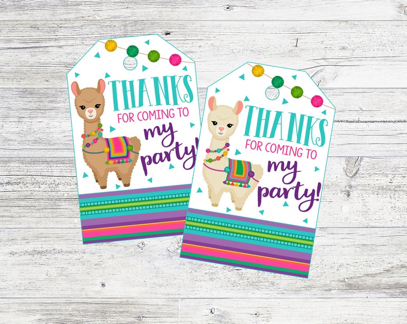 Printable Alpaca or Llama Party Favor Tags. Printable Instant | Etsy