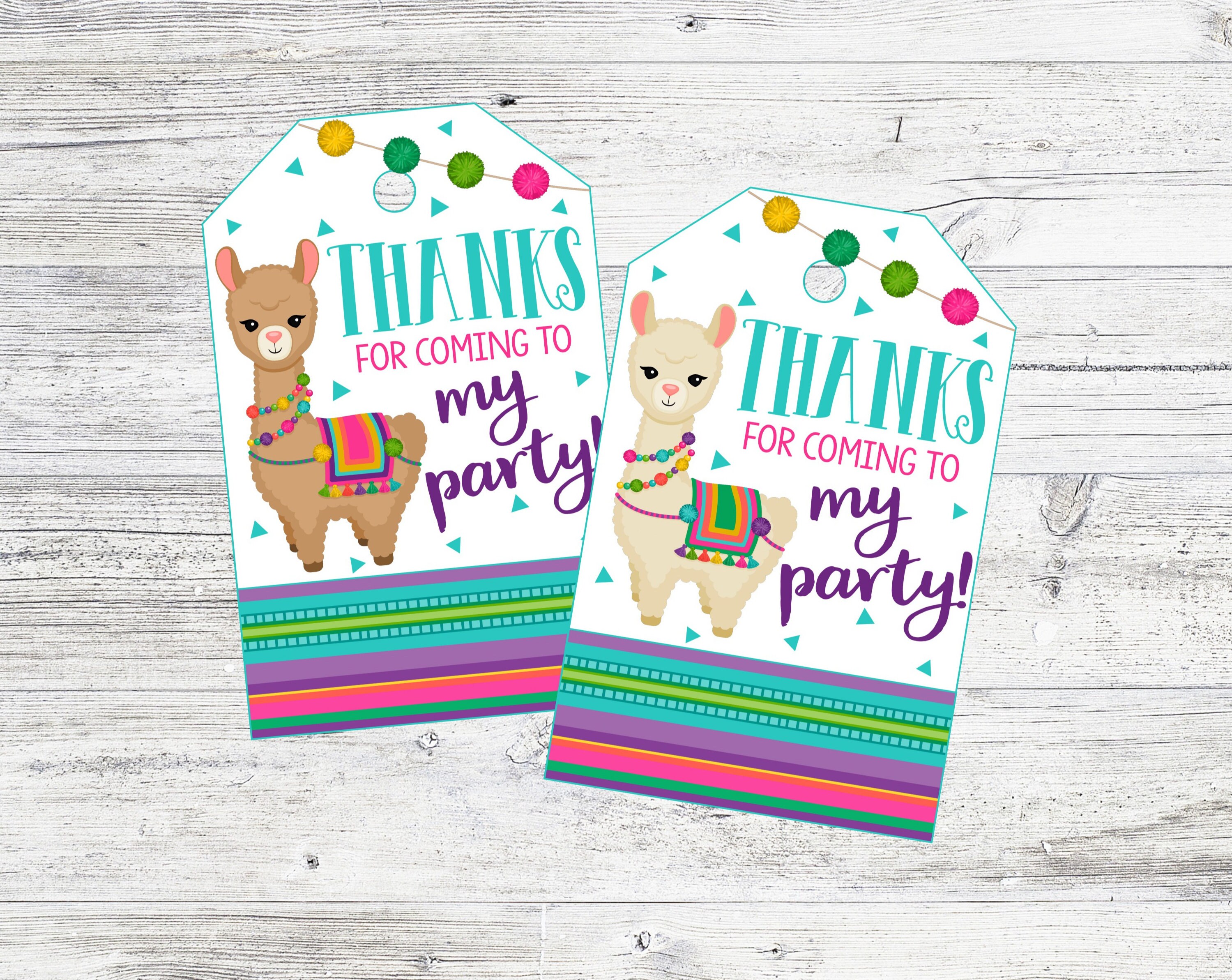 Printable Alpaca or Llama Party Favor Tags. Printable Instant Digital ...