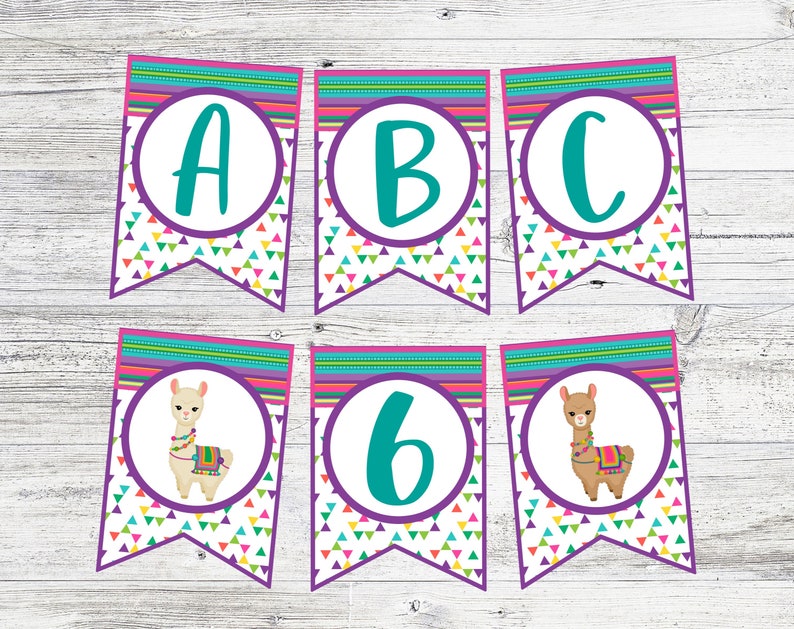 Alpaca Llama Party Banner. Printable Banner Package With Full | Etsy