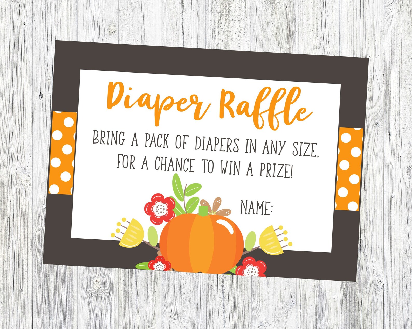 Little Pumpkin Diaper Raffle Cards for Little Pumpkin Baby - Etsy