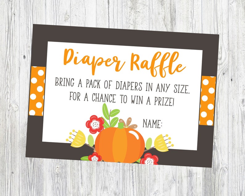 Little Pumpkin Diaper Raffle Cards for Little Pumpkin Baby | Etsy