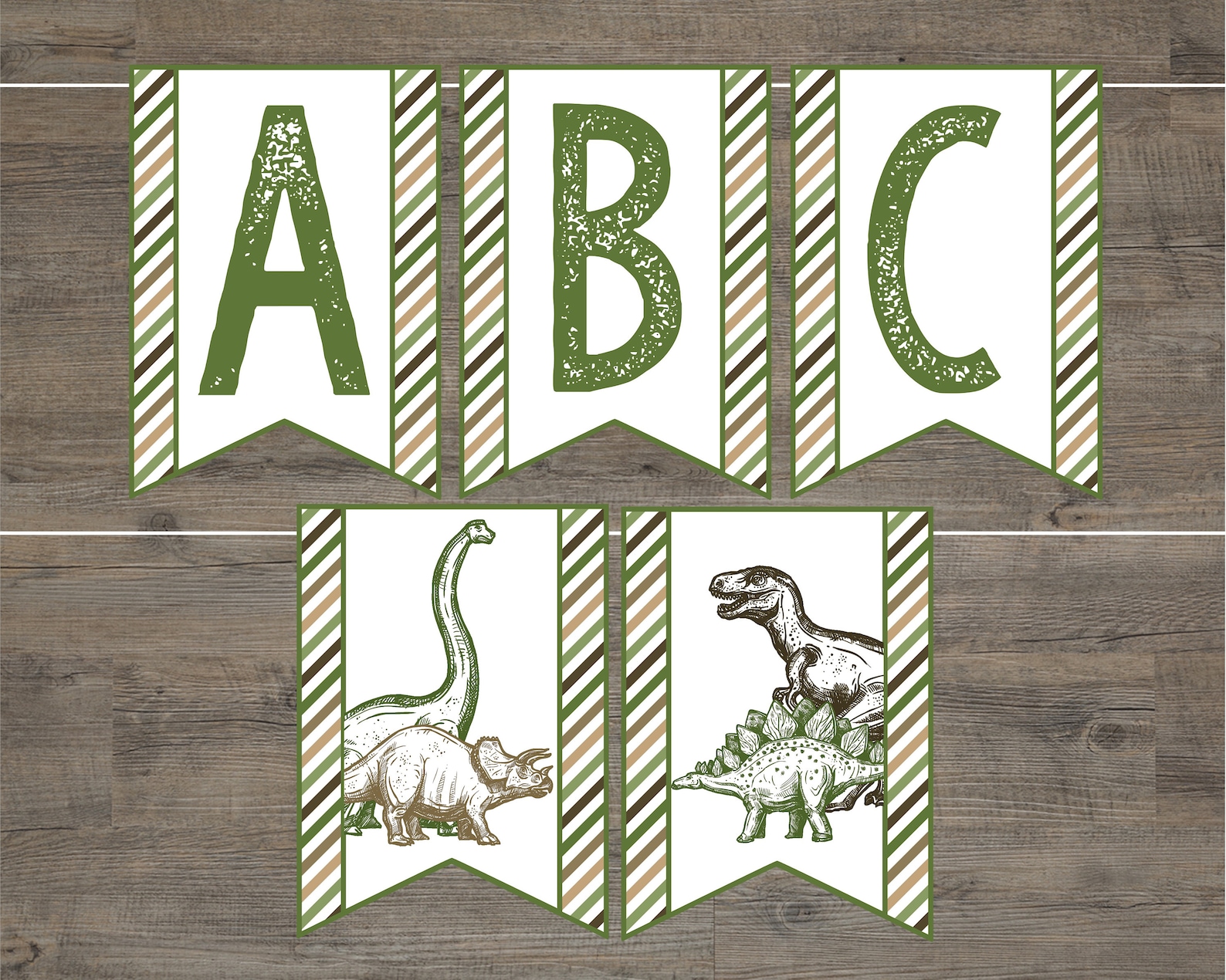 Dinosaur Birthday Banner. Full Alphabet Printable Banner Set, Plus ...
