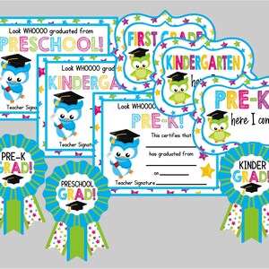Preschool, Pre-k & Kindergarten Owl Graduation Party Decoration Package ...