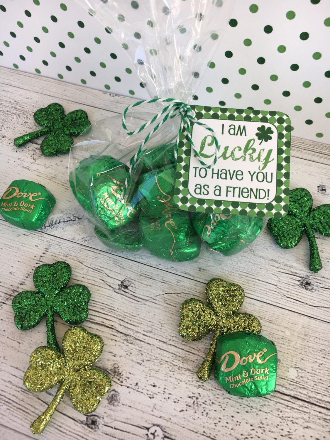 I am LUCKY St. Patrick's Day tags and bag toppers for | Etsy