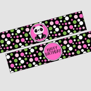 Panda Water Bottle Label. Printable Water Bottle Labels for Panda Bear ...
